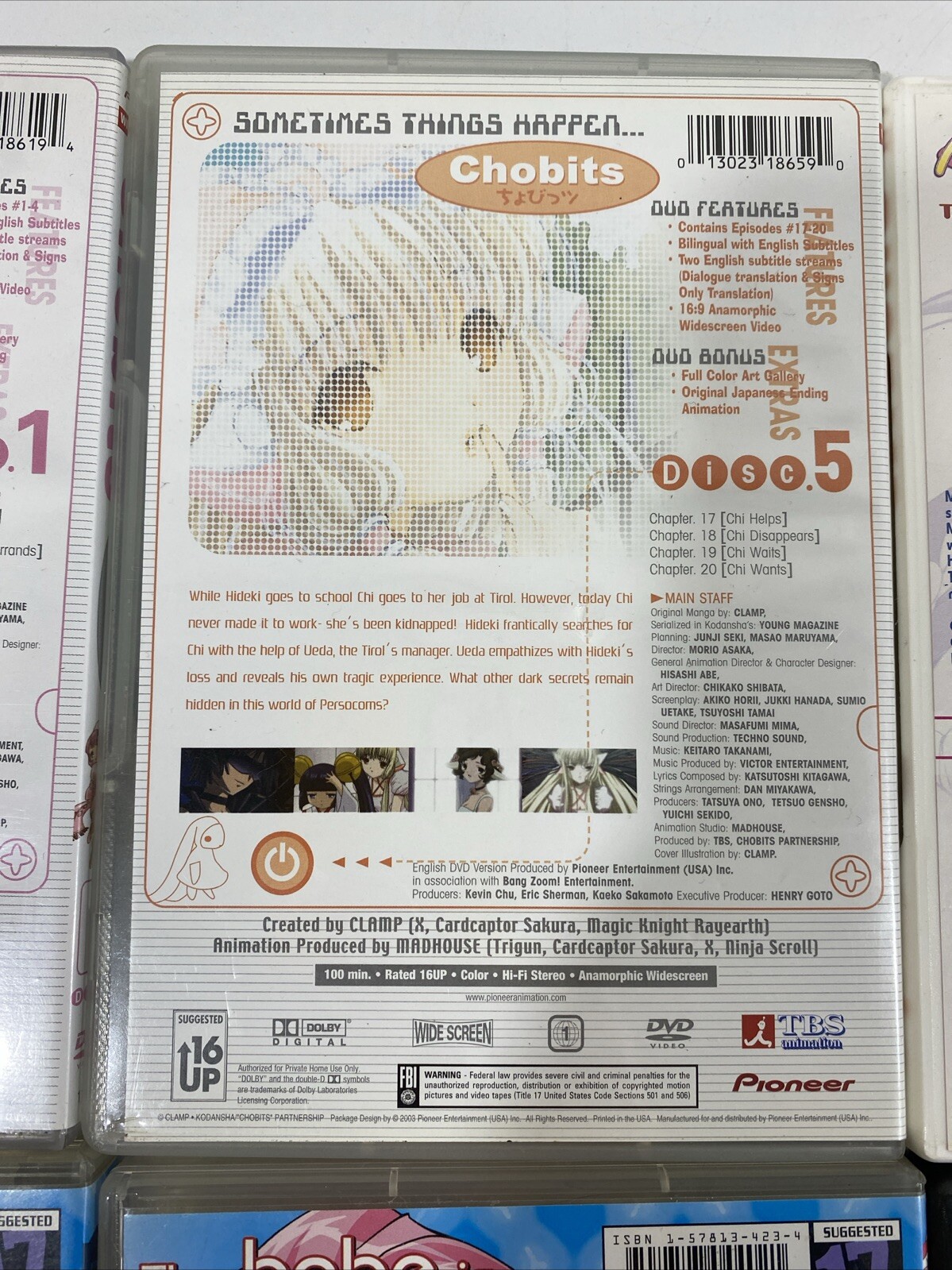 Lot (9) Vtg Anime DVDs Chobits Maho Romantic Kurumi Steel Angel Ah My ...