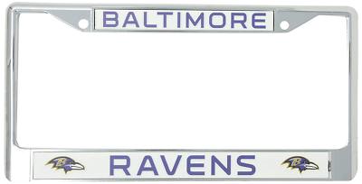 NFL Baltimore Ravens Chrome License Plate Frame Thin Purple Letters | eBay