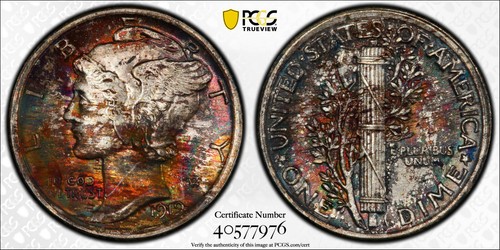 1919 P PCGS MS66FB Full Bands Mercury Dime | eBay