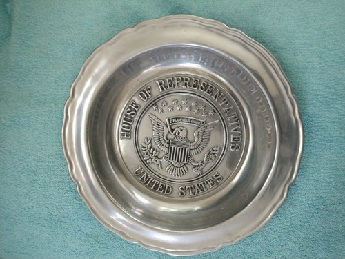VINTAGE WILTON COLUMBIA PEWTER HOUSE OF REPRESENTATIVES PLATE 10-1/2" D ...
