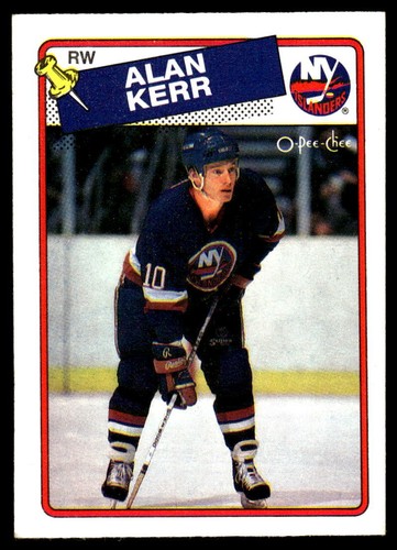 1988-89 O-Pee-Chee #63 Alan Kerr New York Islanders Rookie Hockey Card ...