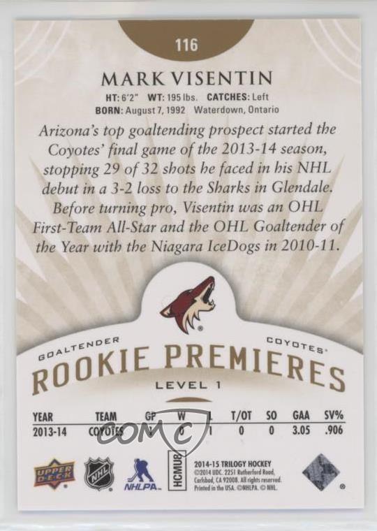 2014-15 Upper Deck Trilogy - Level 1 Rookie Premieres #116 Mark ...