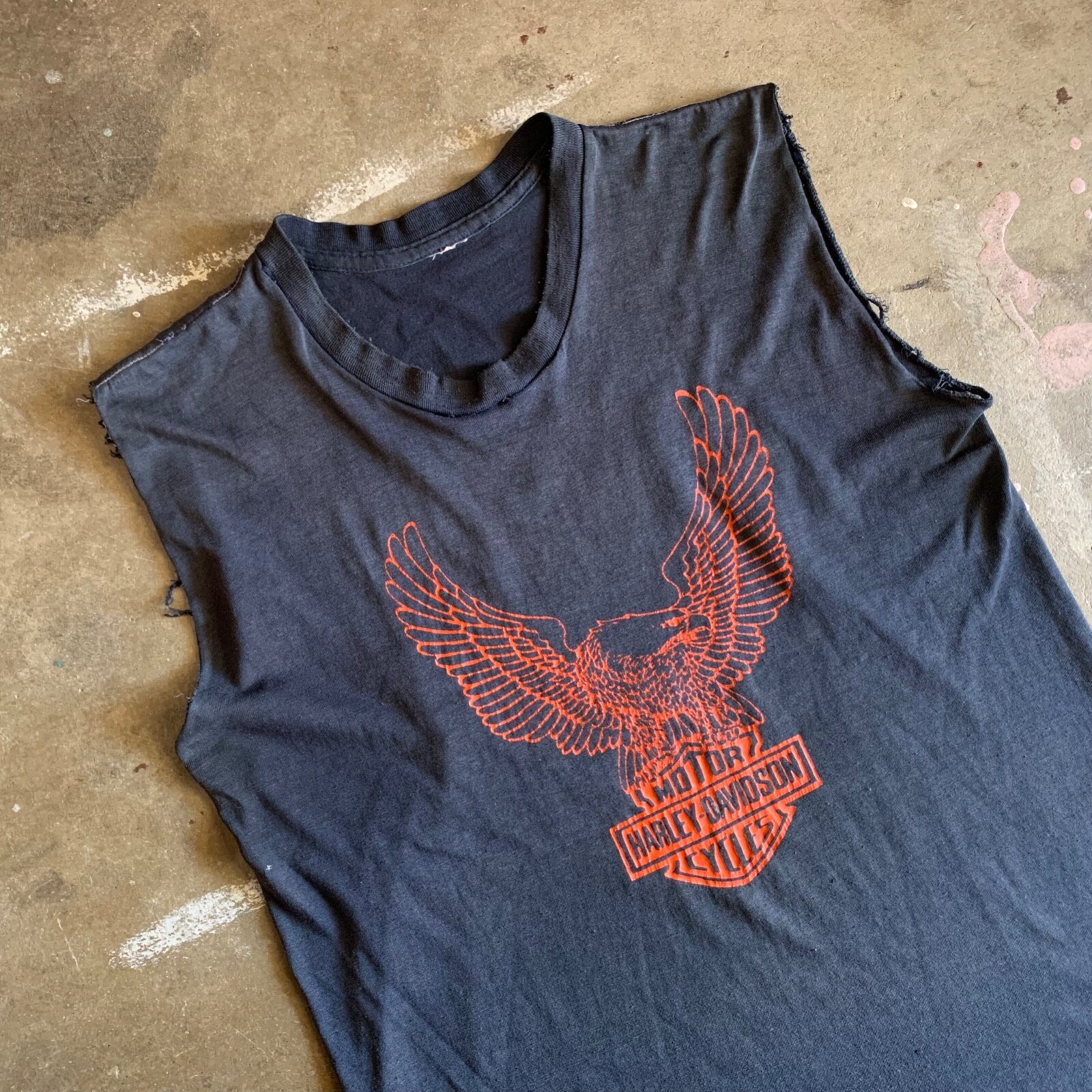 70s - 80s VINTAGE HARLEY DAVIDSON EAGLE LOGO MUSCLE T… - Gem