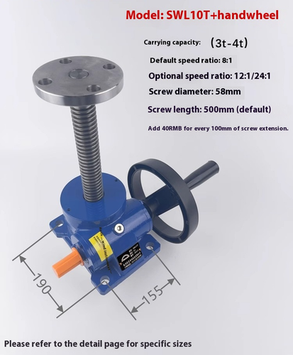 Small SWL Hand Lift Screw Lifter Screw Rotary Nut Lifting Electric ...
