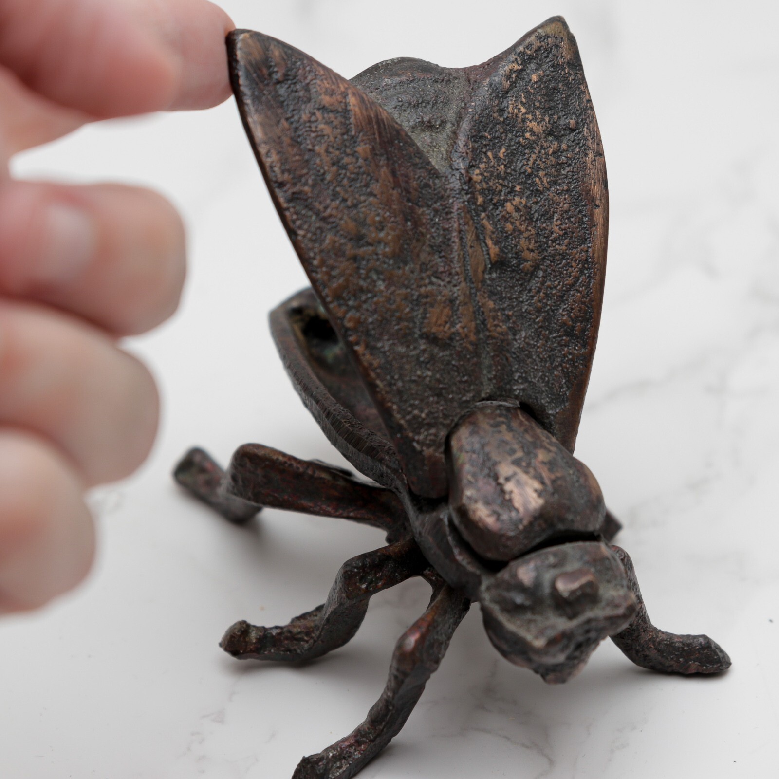 Vintage Metal Fly Trinket Box Ashtray/Match holder, Animal Insect Bug ...