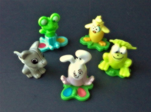 Kinder Surprise Egg Toys Lot (5) Bunny Frogs Chick Wolf Instructions ...