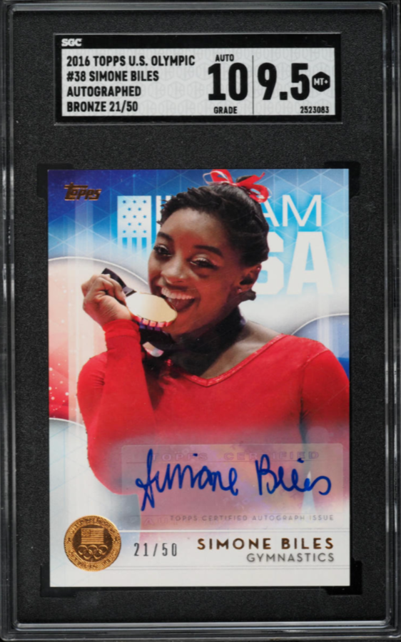 Simone Biles 2016 Topps US Olympics #38 Autograph Bronze 21/50 SGC 9.5 ...
