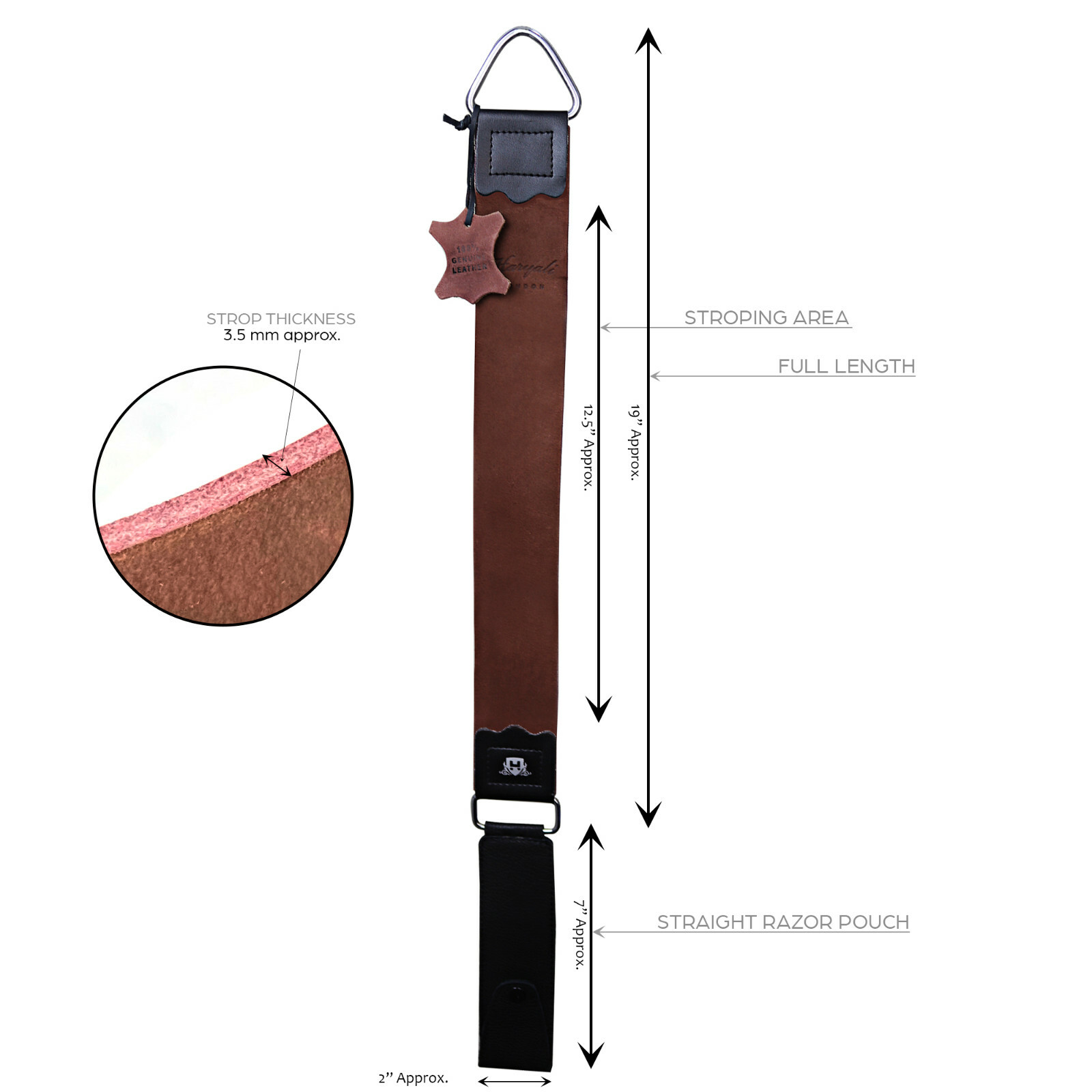 Real Leather Strop/Belt Single Layer for Straight Razors, Sharpening ...