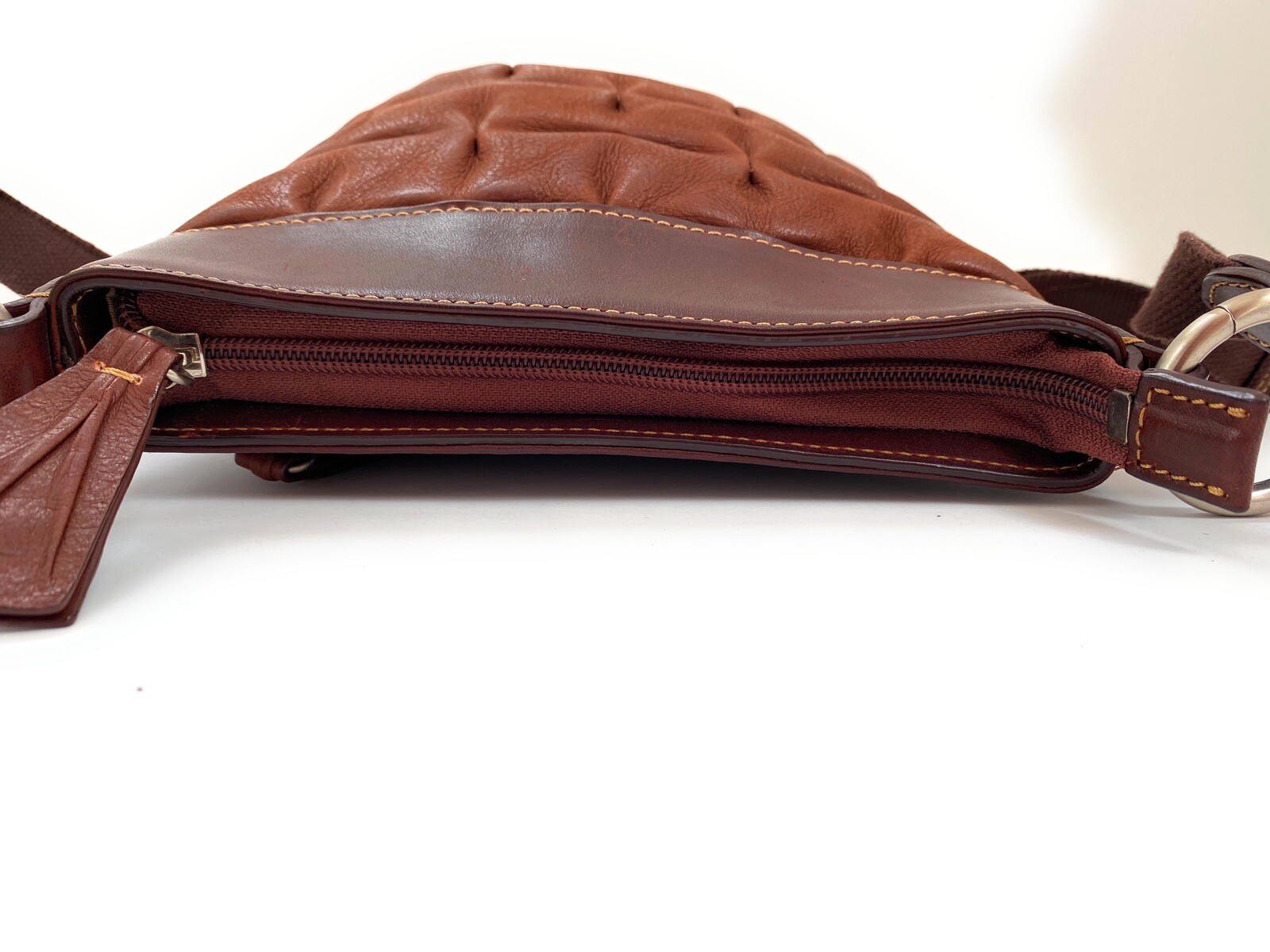 Sundance Brown Quilted Leather Crossbody Bag Purse Handbag Italy | eBay