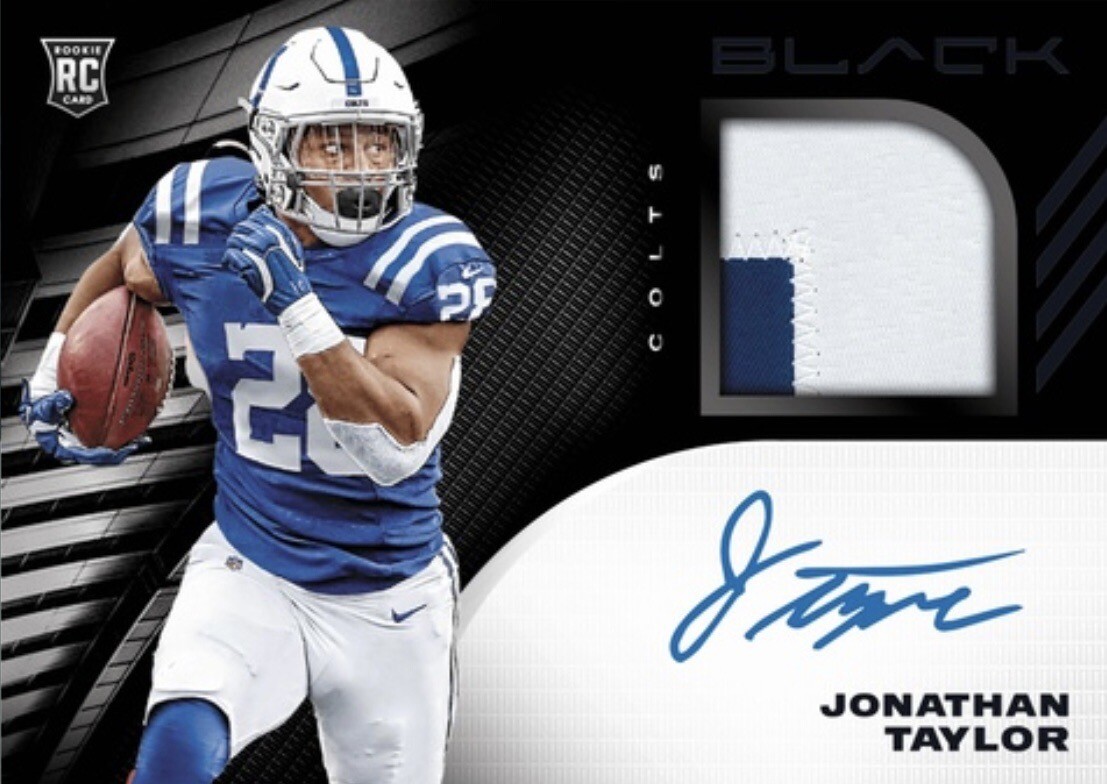 2020 Panini Black Jonathan Taylor Rookie Patch RPA RC NFL Blitz Digital ...