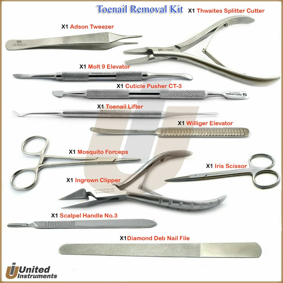 Podiatry Basic Pack Instruments Toenail Removal Ingrown Surgery ...