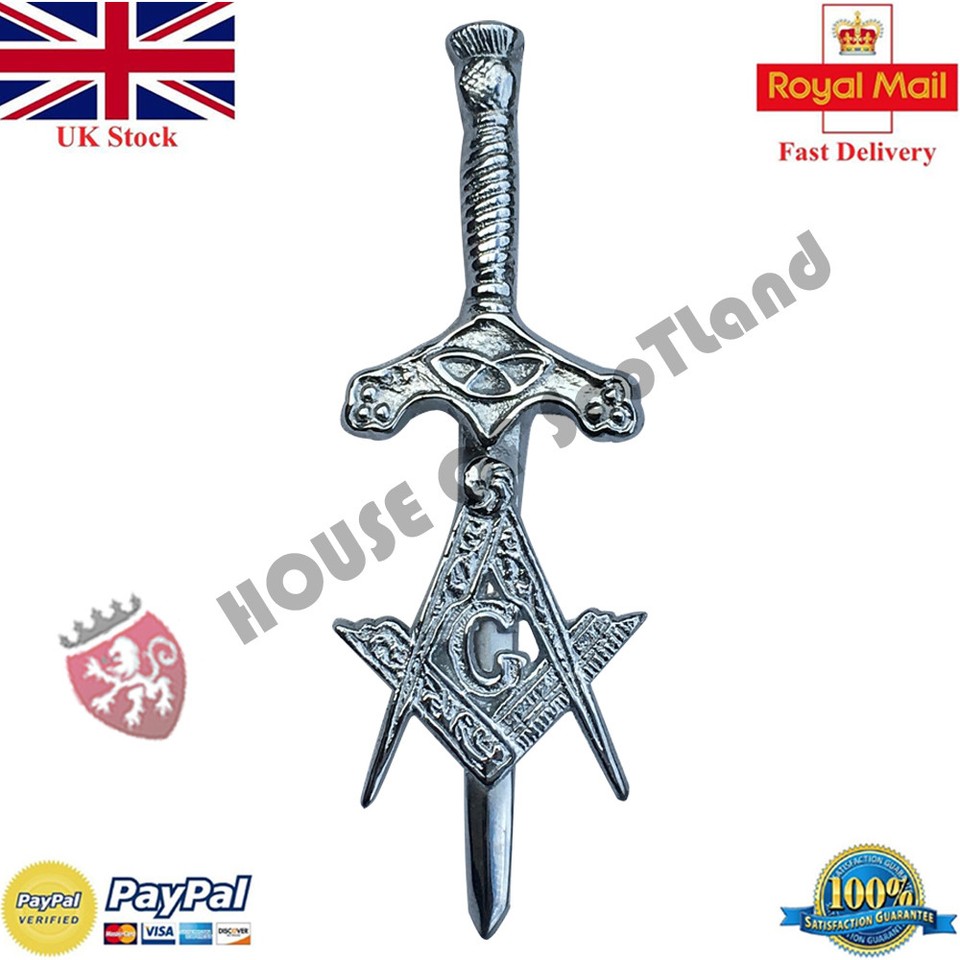 Scottish Kilt Pins Various Design Chrome Finish 4" Highland Pin ...