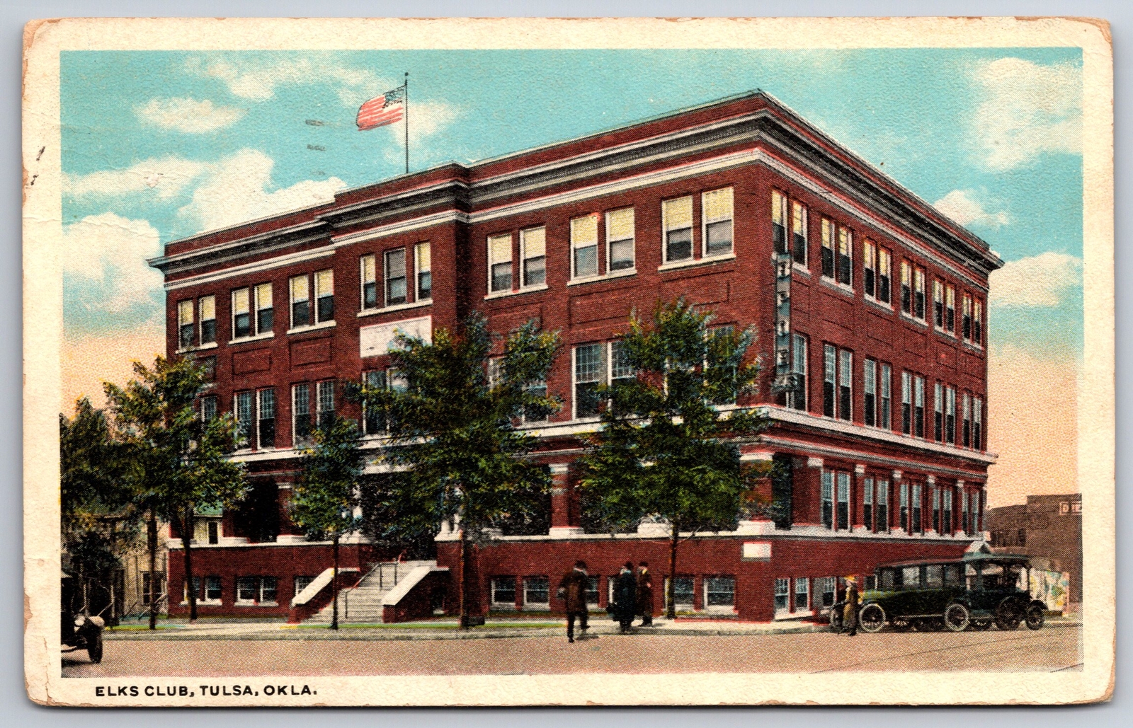 Tuls Oklahoma~Downtown Elks Club~Vintage Cars~1822 Postcard | eBay
