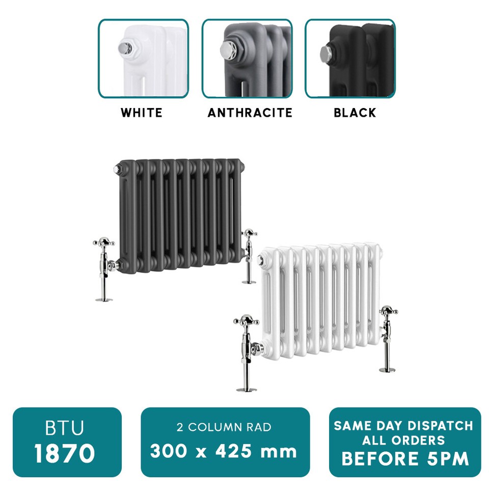 Anthracite White Black Traditional Cast Iron Style Radiator 2 3 4 ...