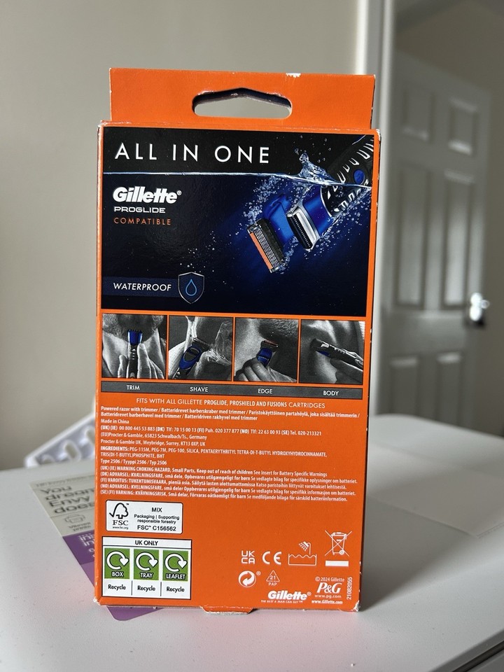 Gillette All In One Waterproof Trimmer Grooming Kit Beard Body Shaver ...