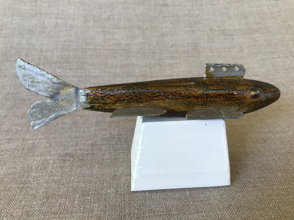 Vintage Ice Fishing Spearing Decoy, Golden Shiner, Michigan. 1930-40's ...
