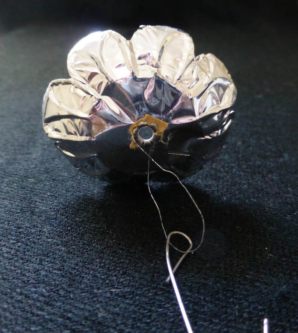 Antique Delicate Silver & Sky Blue Tinfoil Flower Wire Christmas ...