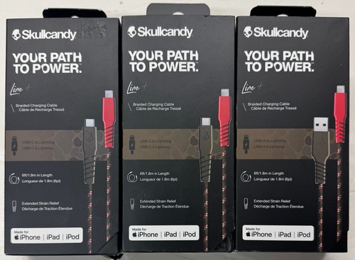 3/$19.99 Skullcandy Braided 6' Apple Charging Cable (S7BCL-L094) | eBay