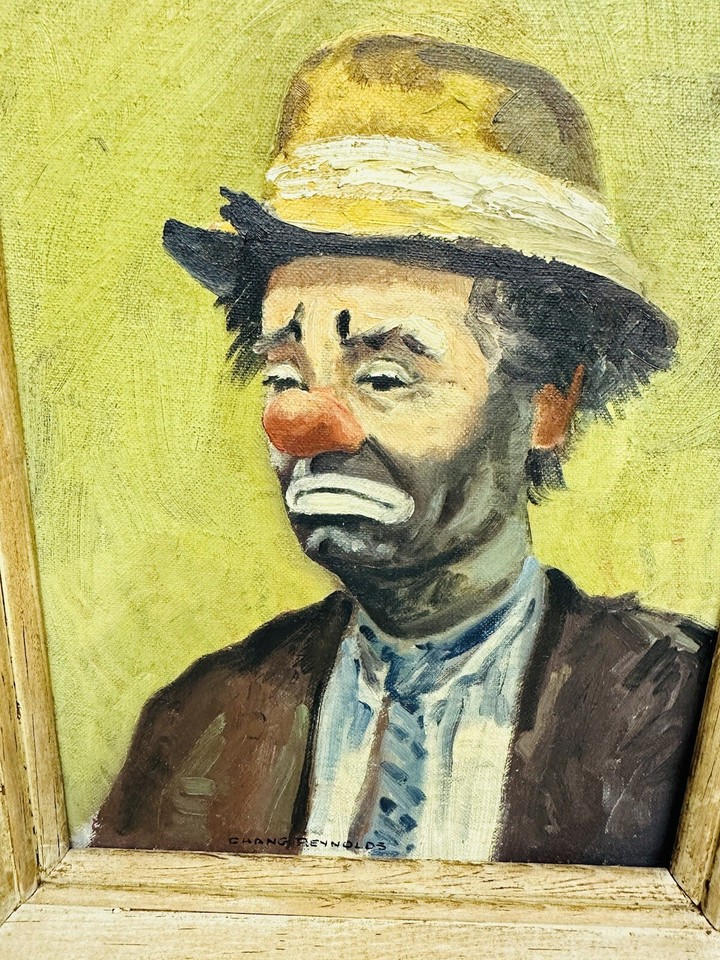 Chang Reynolds Tramp Clown Oil Painting Pasadena California W/sales Tag ...