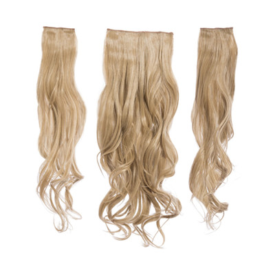 Koko 3 Weft Clip In Synthetic Hair Extensions 20" Curly 18/24 Caramel ...