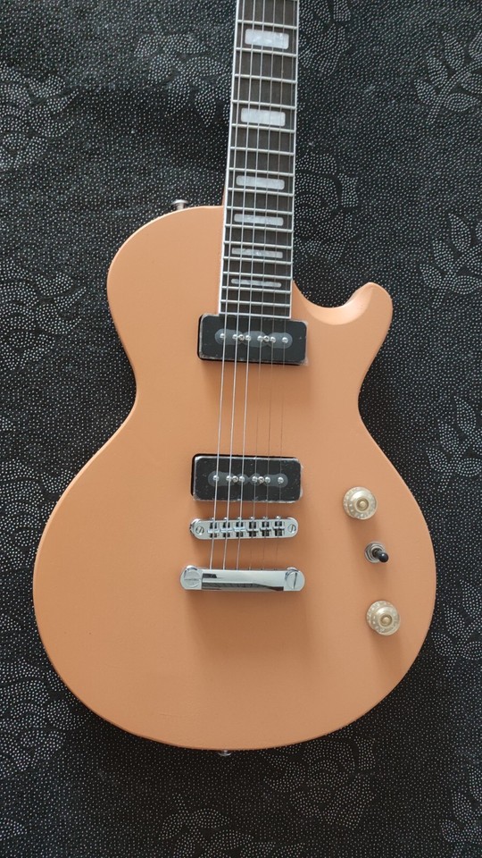 single cutway flat electric guitar double P90 pickups set neck in cream ...