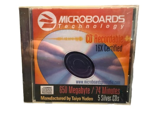 5 PK Microboards CD-R 650MB 74 Min 16X Taiyo Yuden CDR-74ZYPA | eBay