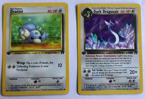 POKEMON TCG TEAM ROCKET 1ST EDITION DARK DRATINI + DRAGONAIR SET - MINT ...
