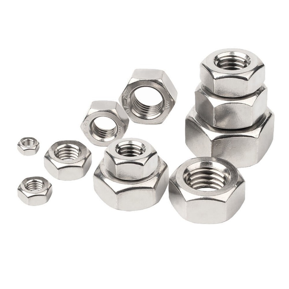 M4 ~ M24 HEXAGON FULL NUTS HEX NUTS FINE PITCH THREAD A2 STAINLESS ...