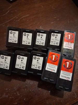 Lot of 10 - HP 61 & Lexmark 1, Empty Ink Cartridges + | eBay