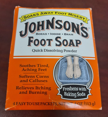 Johnson's Foot Soap Dissolving Powder 2 Packets 2 oz New | eBay