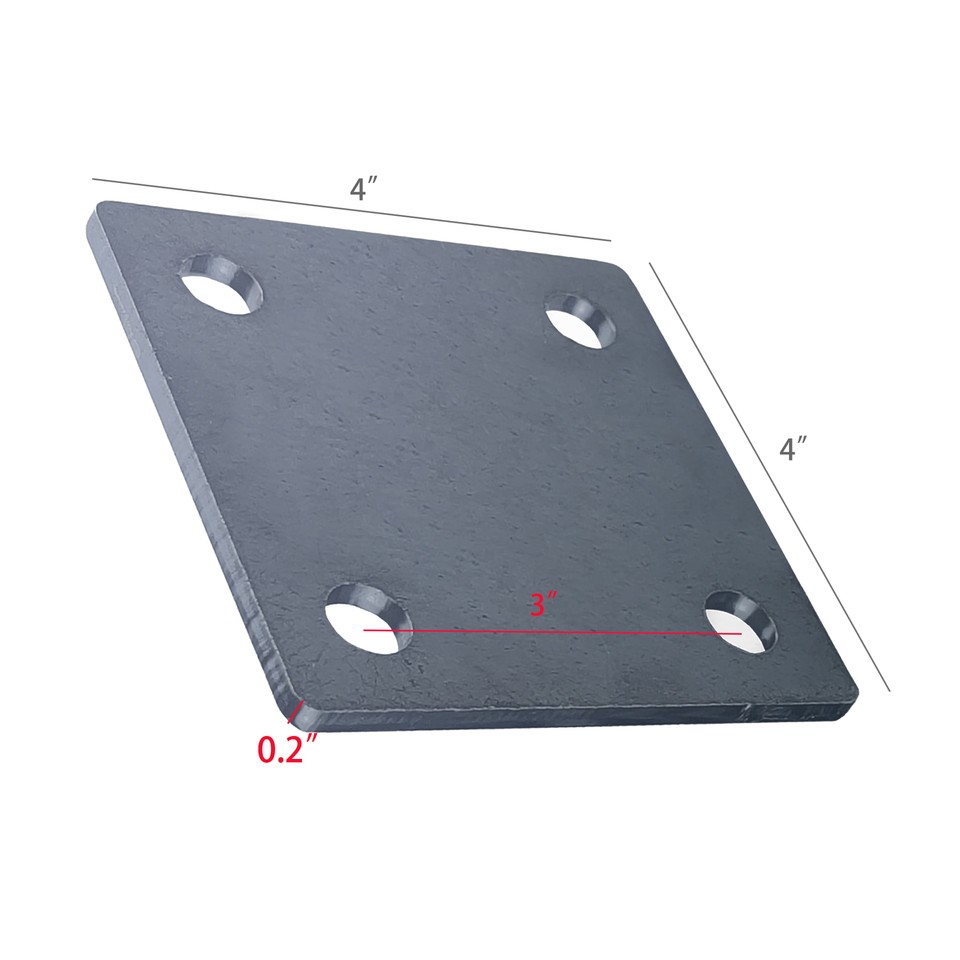 4 PIECES 4x4" Steel Plate 6GA Base for Structure Support Weldable Metal ...