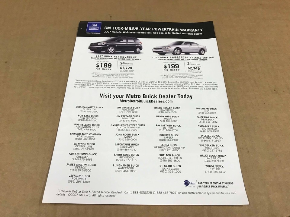 2007 Buick Auto Show Sales Event Flyer | eBay