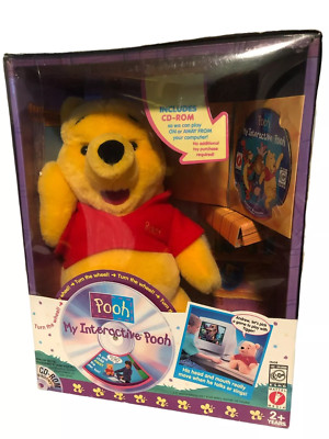 NIB 1998 Mattel Media My Interactive POOH 14" Plush Doll CD-ROM Windows ...