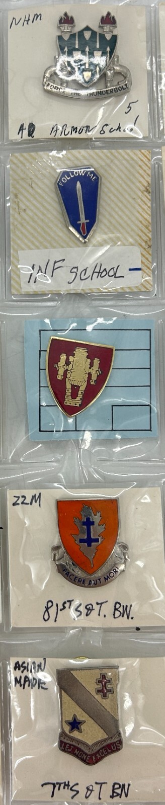 20 Assorted Army Crests DUI DI Signal Infantry Medical Hospital Support ...