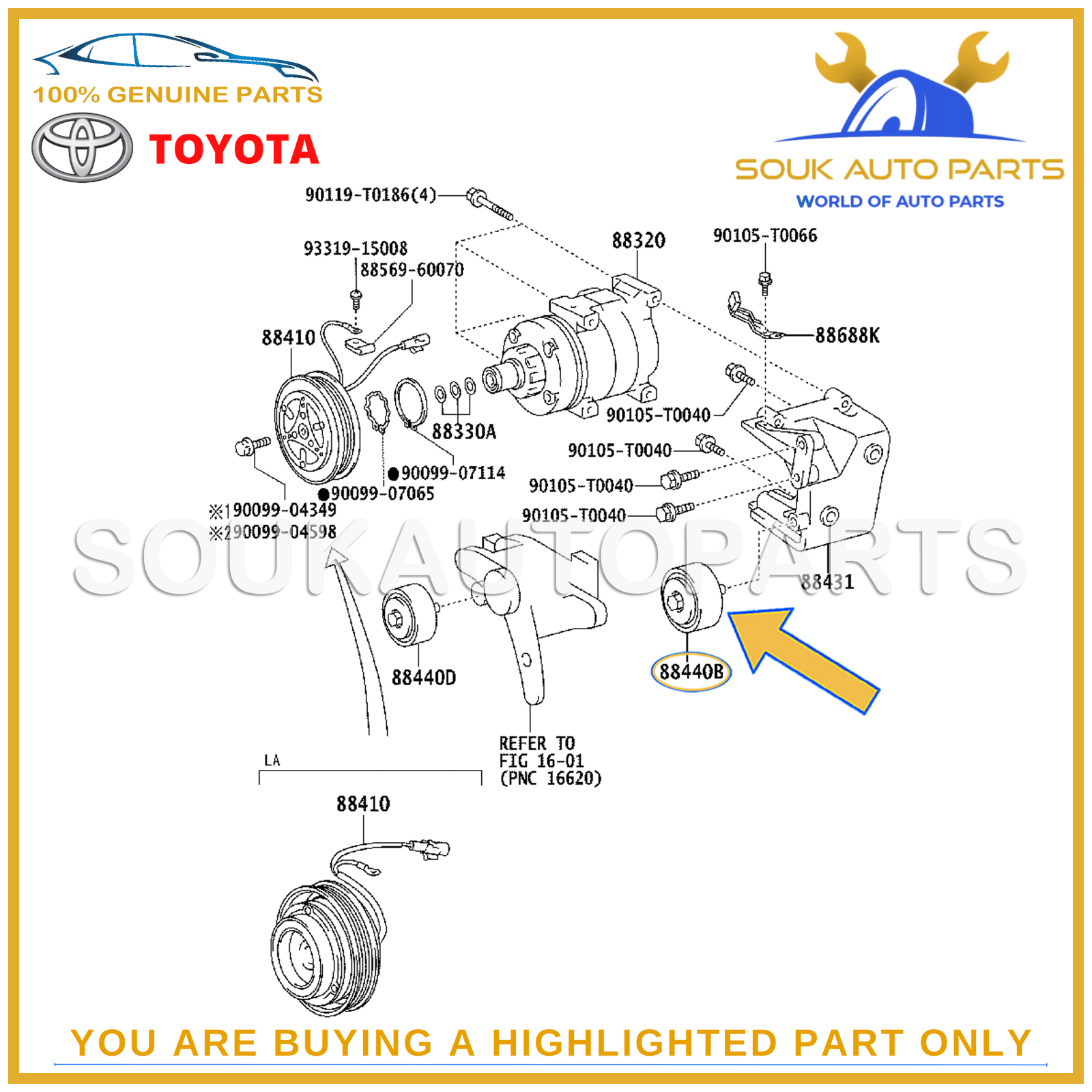 88440-0K060 Genuine Toyota PULLEY ASSY, IDLER 884400K060 OEM | eBay