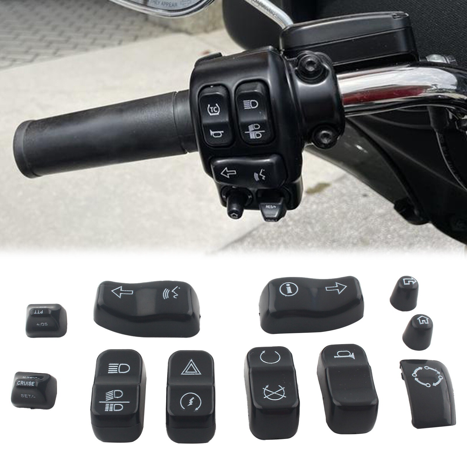 11x For Harley Touring 2014-2023 Hand Control Switch Cover Housing ...