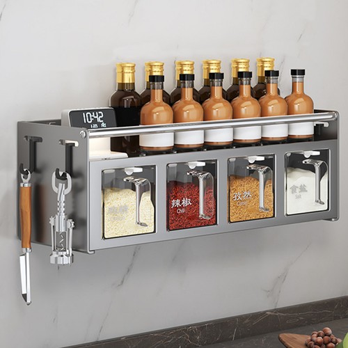 4 Compartment Condiment Holder Wall Mounted 4 Compartment Seasoning ...