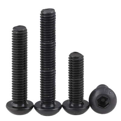 M10 M12 BUTTON HEAD BOLTS, ALLEN KEY HEX SOCKET SCREWS STEEL BLACK ...
