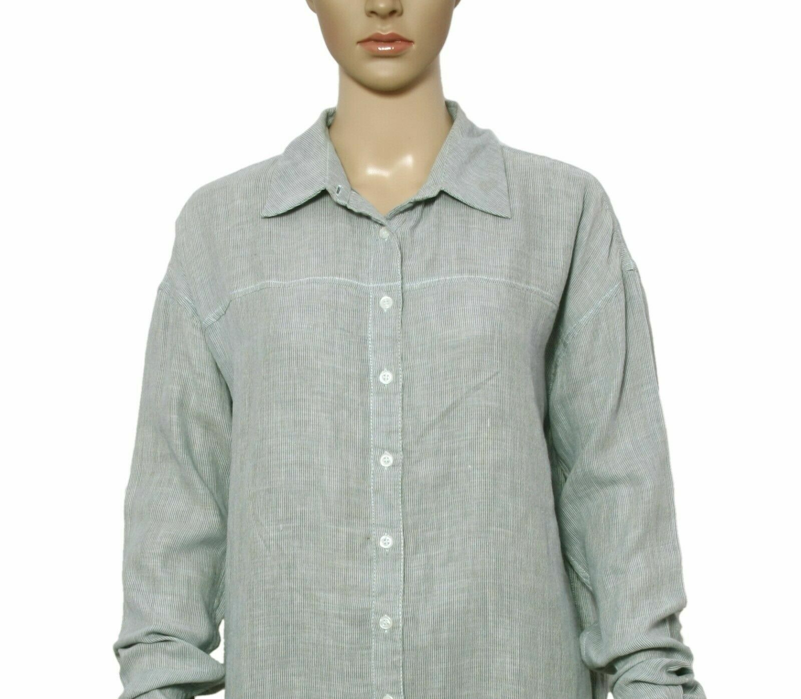 Gat Rimon Simo Shirt Top Striped Printed Blue Tunic Buttondown Long ...