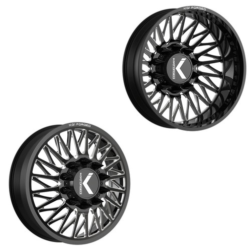 26x8.25 KG1 Forged KD054 Glaze Black DIRECTIONAL DUALLY Wheels 10x285 ...