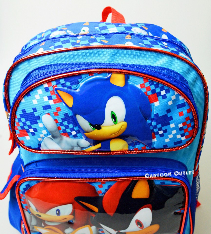 Sonic the Hedgehog kids School Backpack Book Bag Tails Shadow Knuckles ...