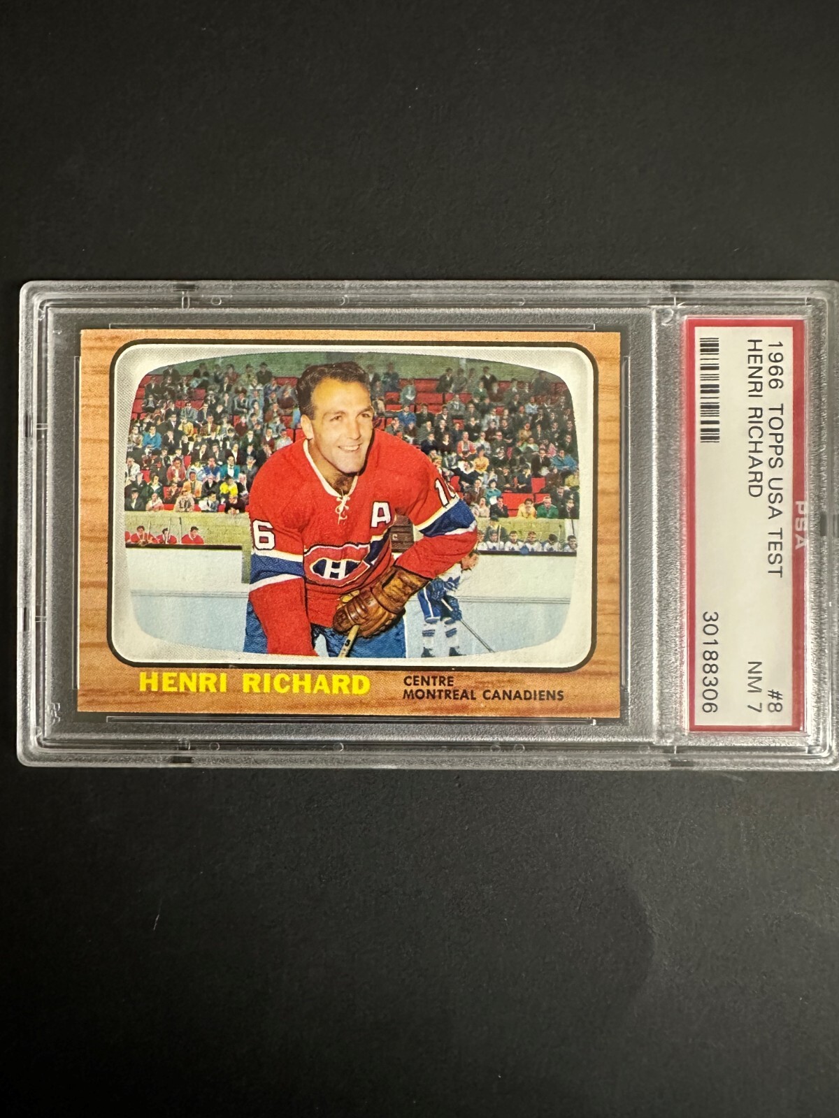 1966 Topps USA Test Henri Richard #8 Near MINT PSA 7 Montreal Canadiens ...