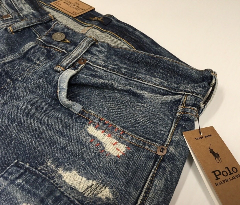 Polo Ralph Lauren Patchwork Repaired Distressed Ripped Shredded Artist ...