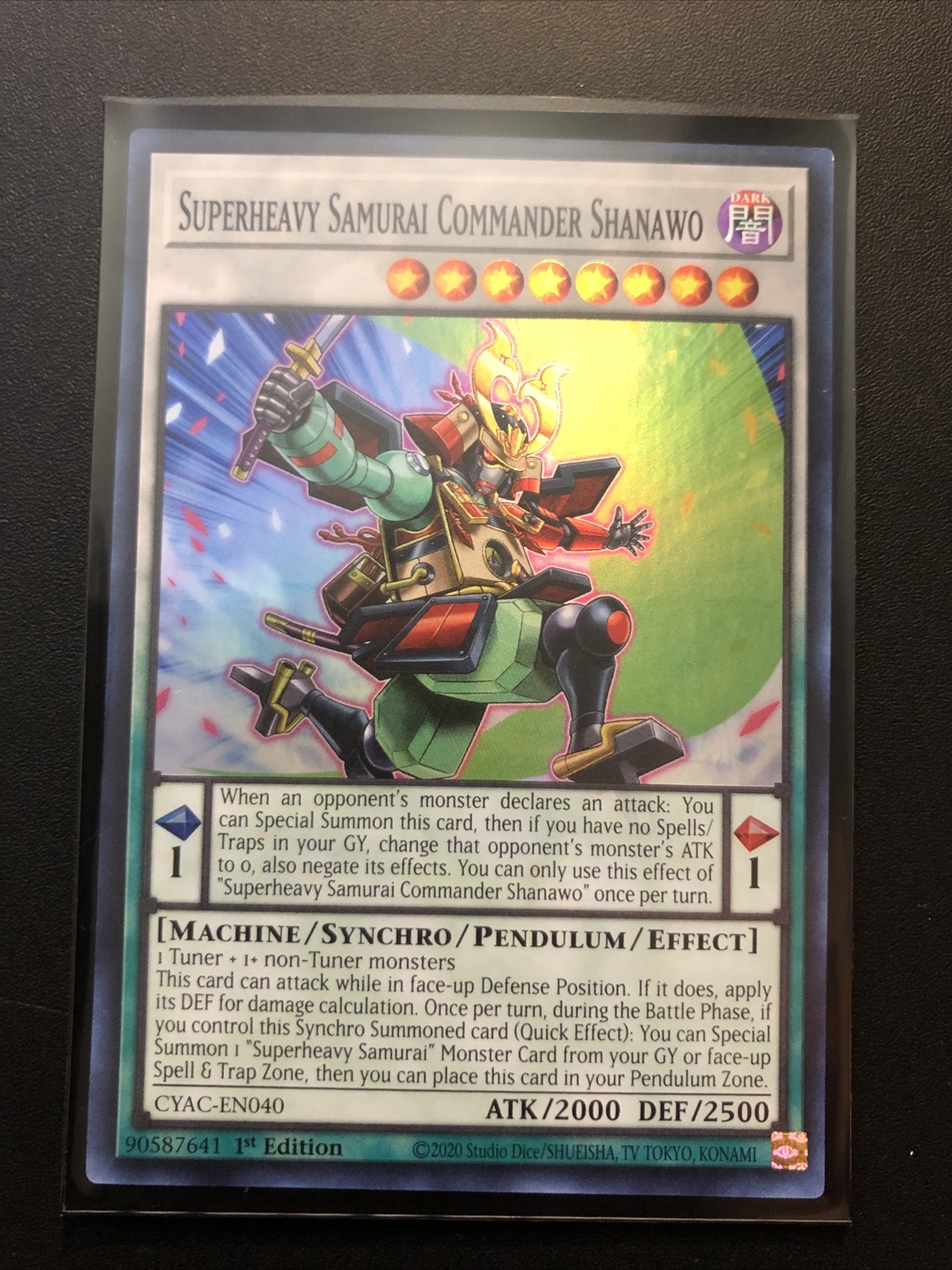 Yugioh! CYAC-EN040 Superheavy Samurai Commander Shanawo 1st Super NM ...