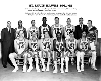 NBA 1961 - 62 St. Louis Hawks Team Picture with Names 8 X 10 Photo Pic ...