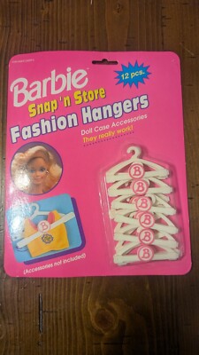 Vtg NIP 1992 Barbie Snap 'n Store Fashion Hangers Doll Case Accessories ...