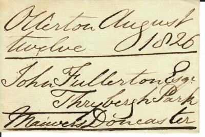 "2nd Earl Manvers" Charles Pierrepont Signed Free Frank Dated 1826 COA ...