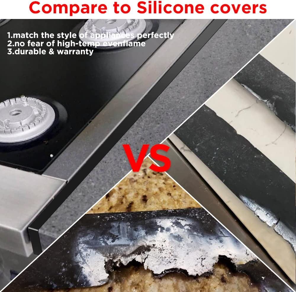 Stove Gap Cover Range Gap Filler stainless steel Counter Trim Kit ...