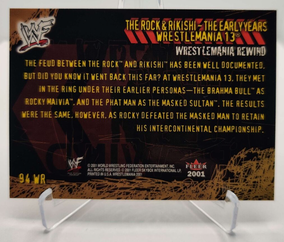 2001 FLEER WWF WRESTLEMANIA REWIND The Rock Rikishi #94 WR wrestling ...