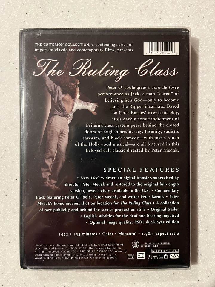 The Ruling Class (Criterion Collection) (DVD, 1972) Special Edition ...